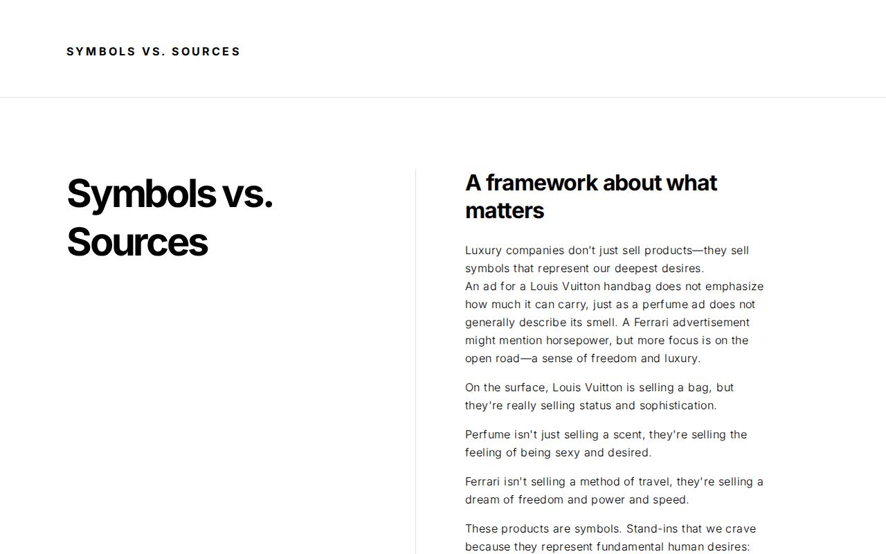 Symbols vs. Sources